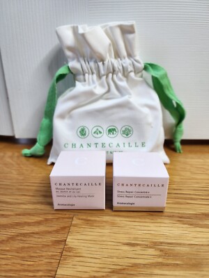 Chantecaille samples set white pouch - Jasmine Healing Mask + Stress ...