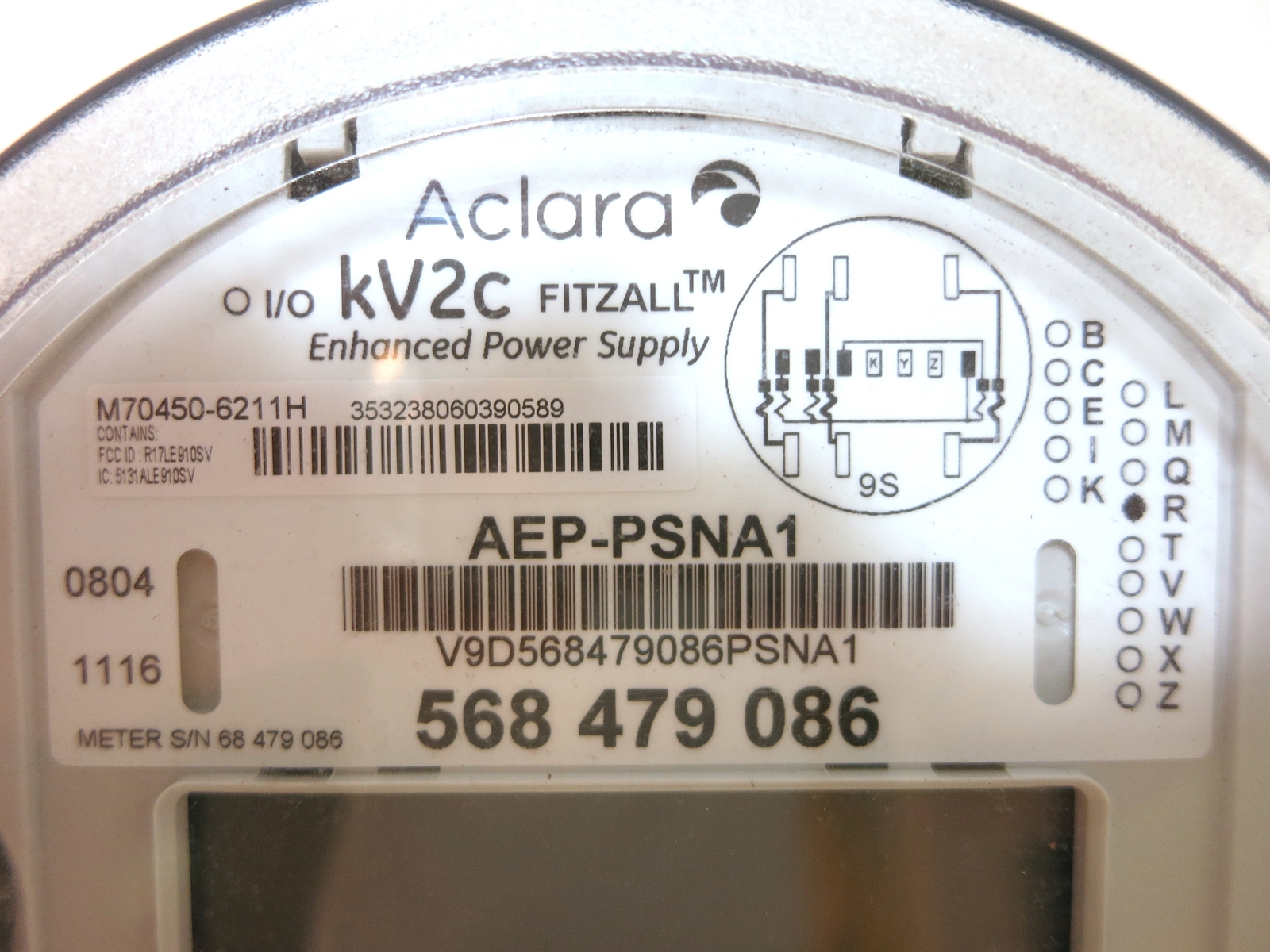 Aclara kV2c Electric Smart Meter AEP-PSNA1 FXUB66 M70450-6211H | eBay