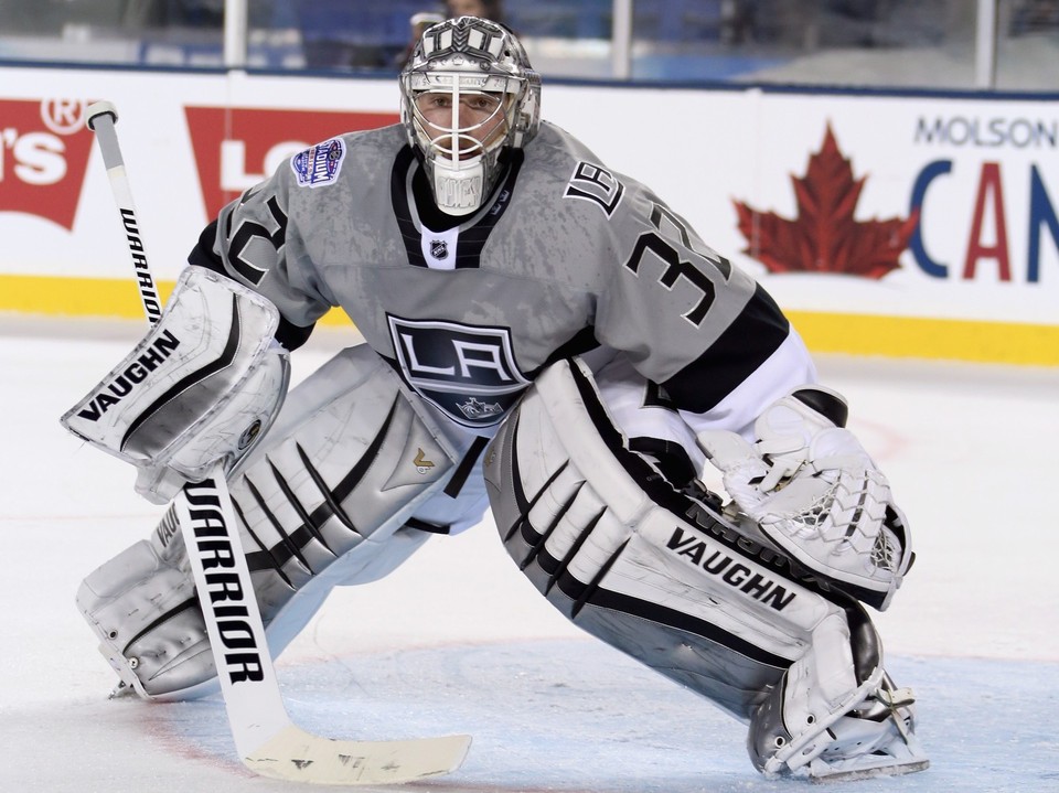 JONATHAN QUICK LOS ANGELES KINGS 2015 STADIUM SERIES REEBOK PREMIER ...