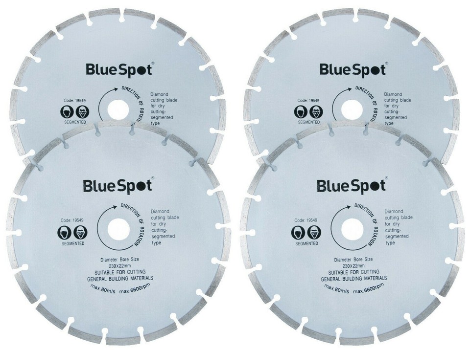 4x 9" Inch 230mm Diamond Cutting Disc 9" Diamond Cutting Disc Masonry ...