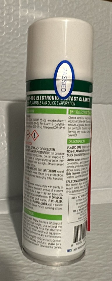 Non-Flammable Electronic Contact Cleaner Aerosol Spray- Safely Cleans ...