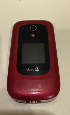 Doro Phone Consumer Cellular - Red and White Flip Phone UNTESTED | eBay