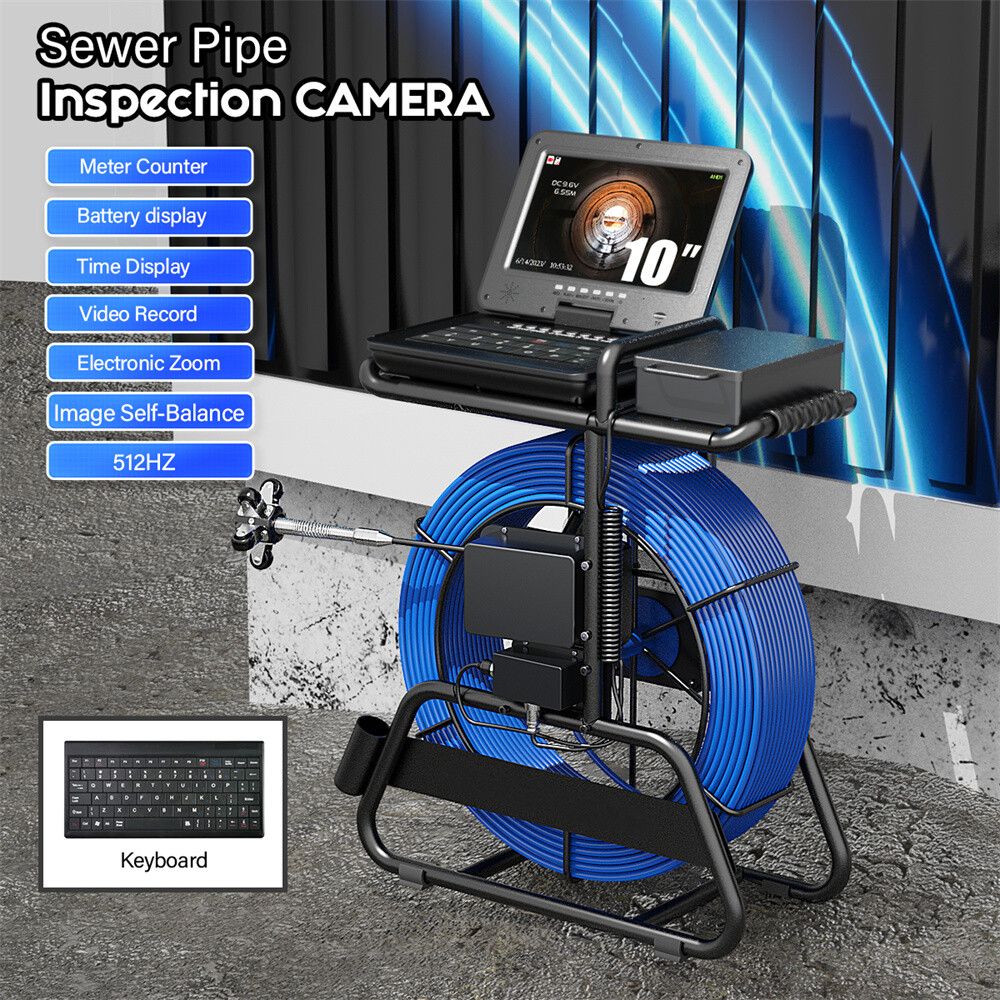 Sewer Pipe Inspection Camera+512HZ Self-leveling Camera 7C cable brake ...