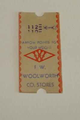 ORIG 1940s F.W. WOOLWORTH CO. - FORTUNE WEIGHT SCALE TICKET | eBay