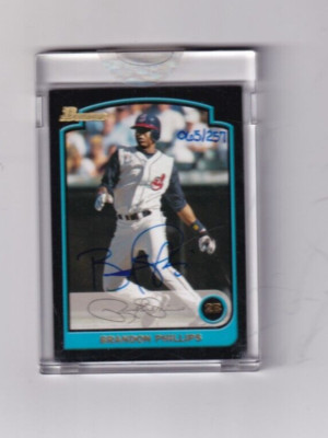 2005 BRANDON PHILLIPS TOPPS BOWMAN ORIGINALS AUTO 065/257 CLEVELAND ...