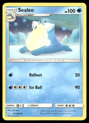 2019 Cosmic Eclipse Set Pokemon Card 051 Sealeo NM | eBay