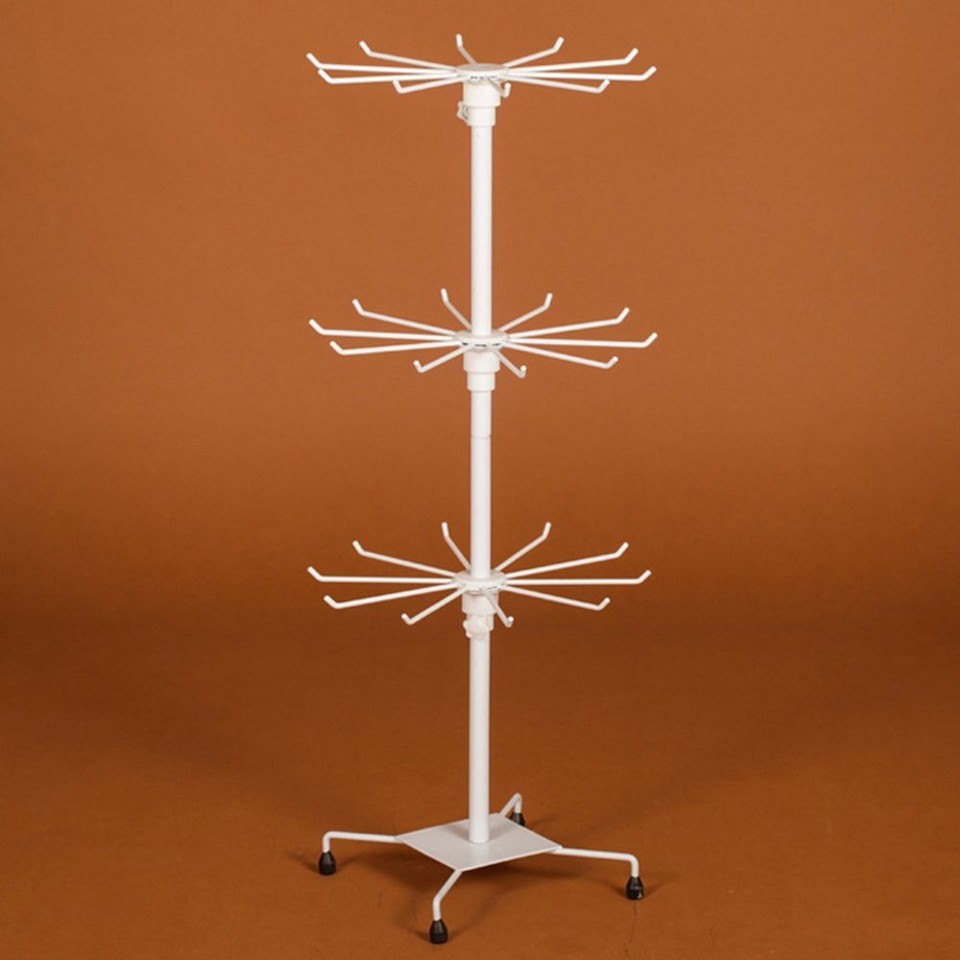 3Tier Jewelry Display Stand Rotating Revolving Keyring Metal Rack ...