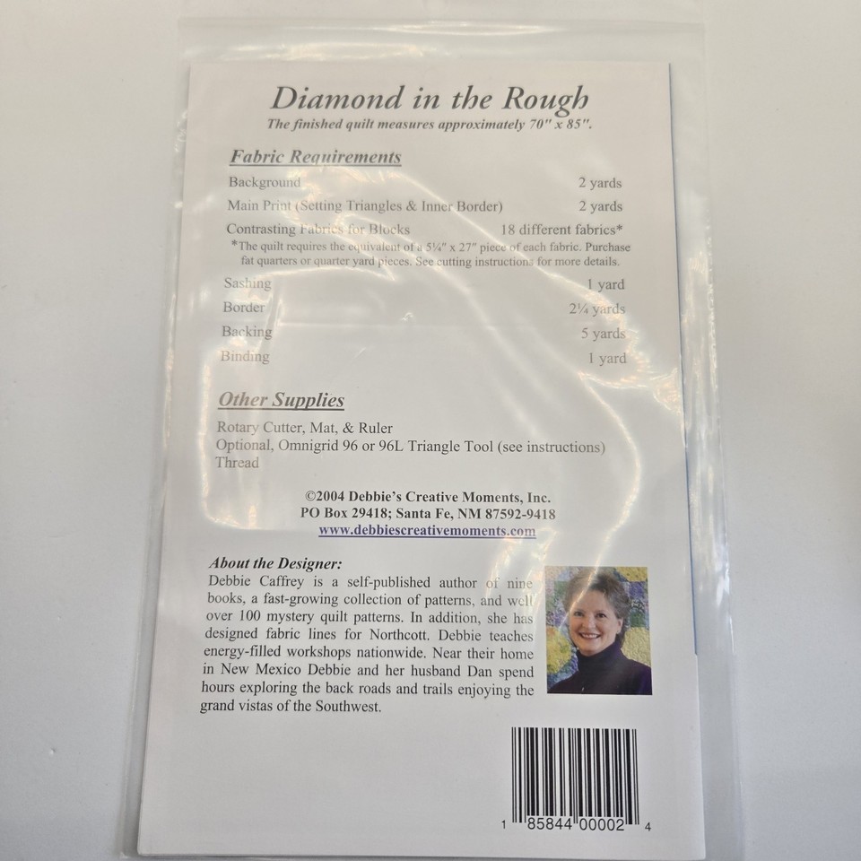 Diamond in the Rough 70"x85" Debbie Caffrey Classy Quilt Patterns New ...