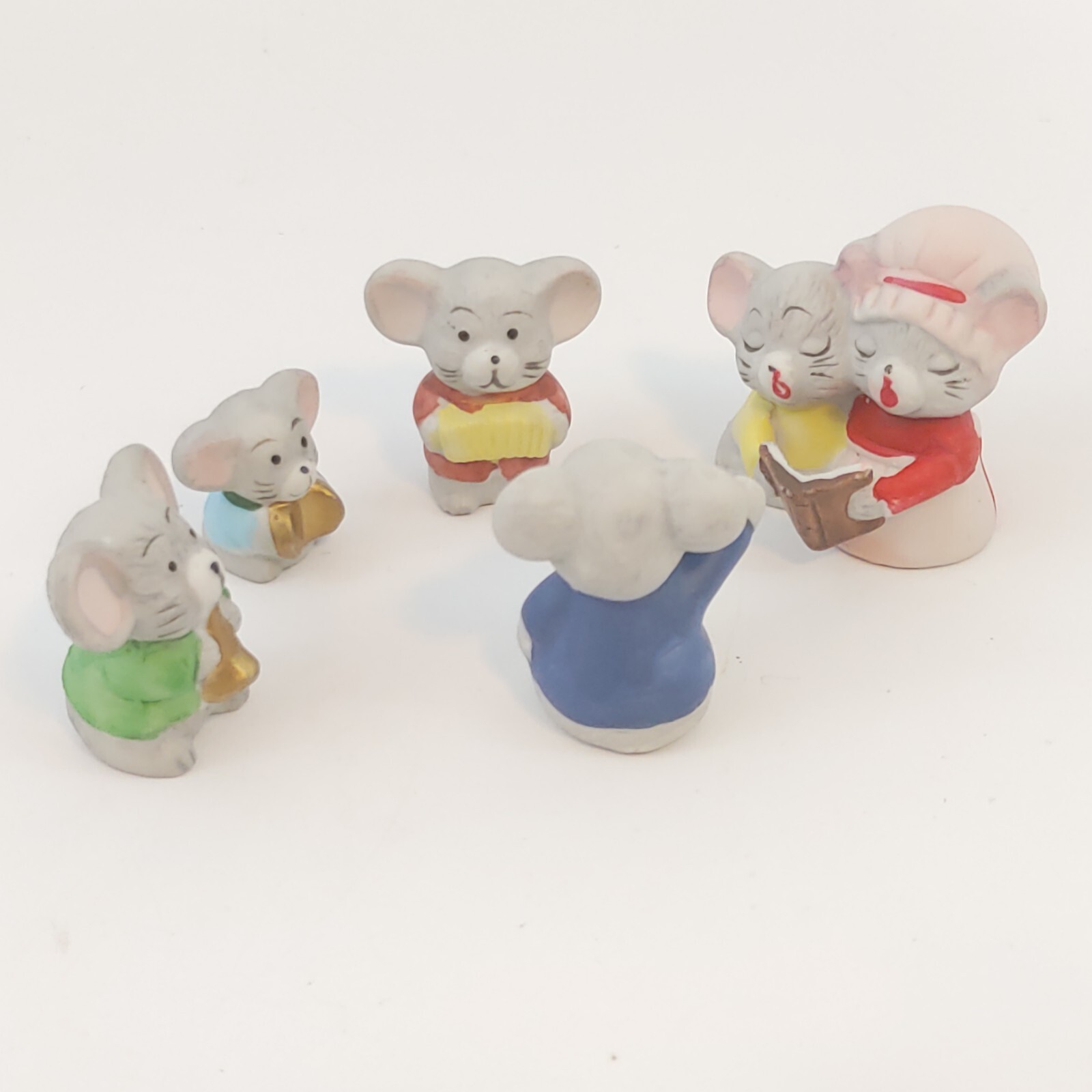 Vintage Chalkware Mini Christmas Mice Choir Set of 5 Conductor ...