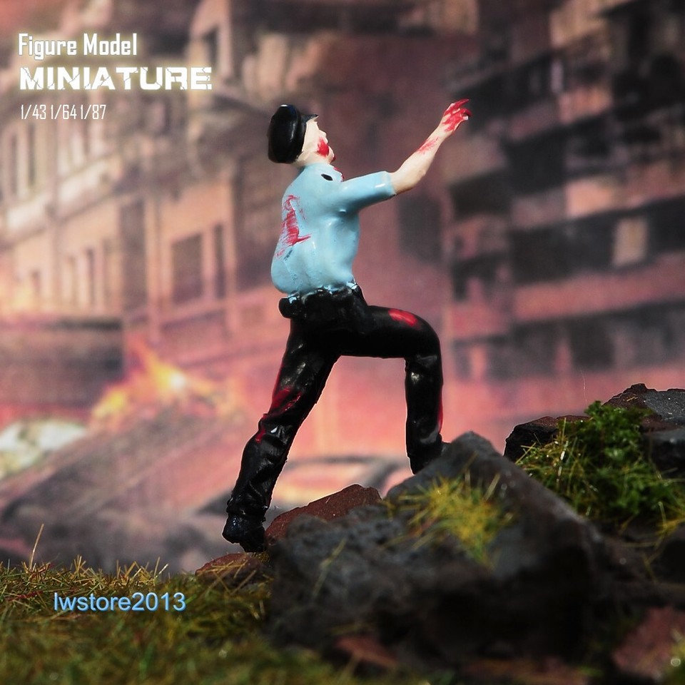 1/87 Walking Zombie Man Scene Props Miniature Figure Model For Cars ...