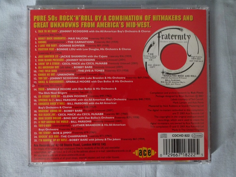 ALL AMERICAN ROCK N ROLL - THE FRATERNITY STORY VOLUME 2 - ACE 2001 ...