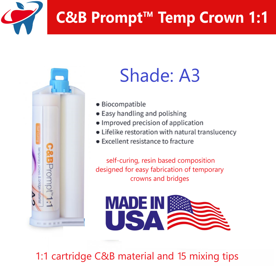 Temporary Crown & Bridge Material 1:1 Dental Impression 76g, Made in US ...