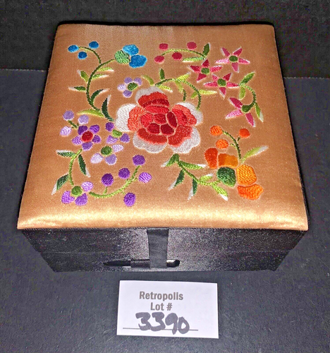 Floral Embroidery Fabric Jewelry Box | eBay