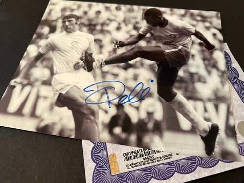 HAND SIGNED Pele Brazil World Cup 8x10 GENUINE AUTOGRAPH PHOTO + COA | eBay