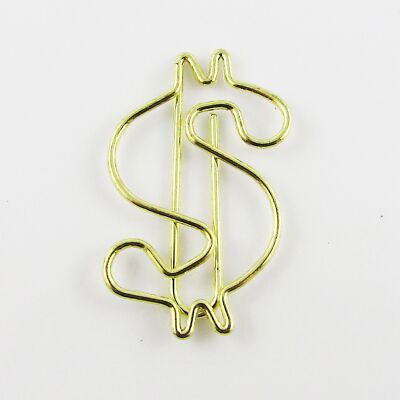 6pcs Gold Dollar Sign Paper Clip Photo Clip 29x18mm Journal Scrapbook ...