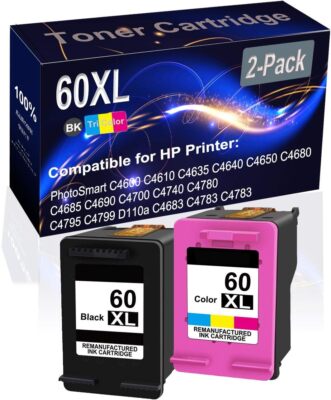 60 XL Ink Cartridge for HP DeskJet D2680 F4280 F4480 F2430 F4580 Envy ...