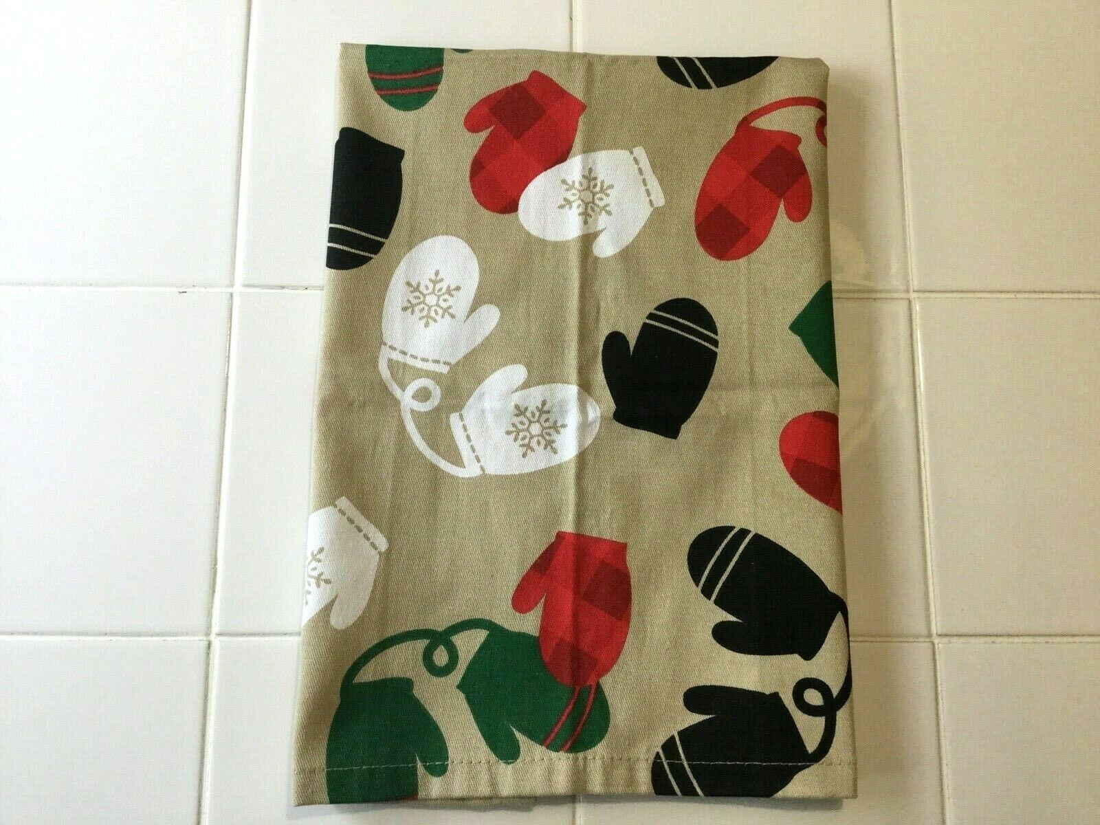 St Nicholas Square Holiday Winter Kitchen Towel Mittens 26x17.5" NWOT ...