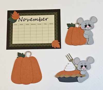 November Calendar Mice Set. Scrapbook, Card making Paper Piecing | eBay