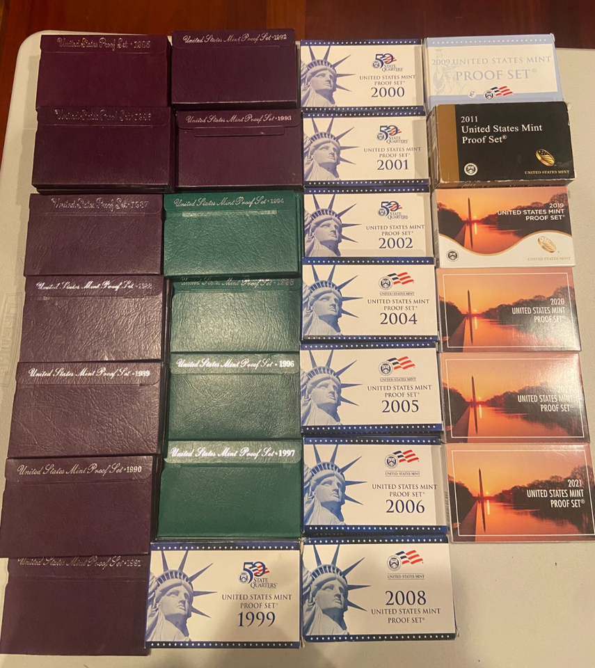 US PROOF SETS MIXED LOT 105 SETS 1955-2021 | eBay