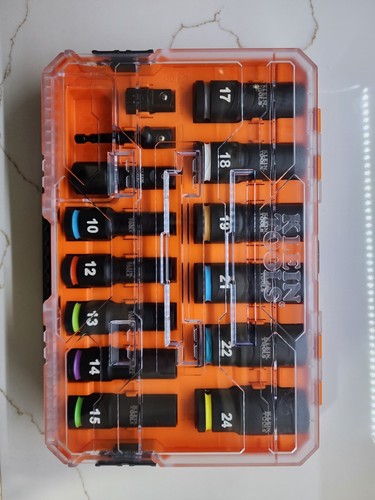 Klein Tools 65111IMPCTM KNECT 1/2" Deep Well Impact Socket Set, Metric ...