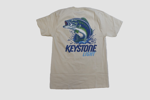 Keystone Light Mens Keystone Light Beer Fish Graphic Beige Shirt New S ...
