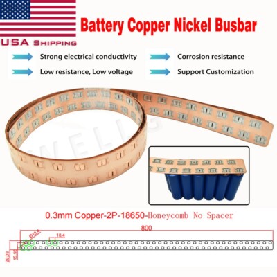 3PCS 31.5" Copper-nickel Strip 0.3mm 18650 Battery Busbar High Power ...