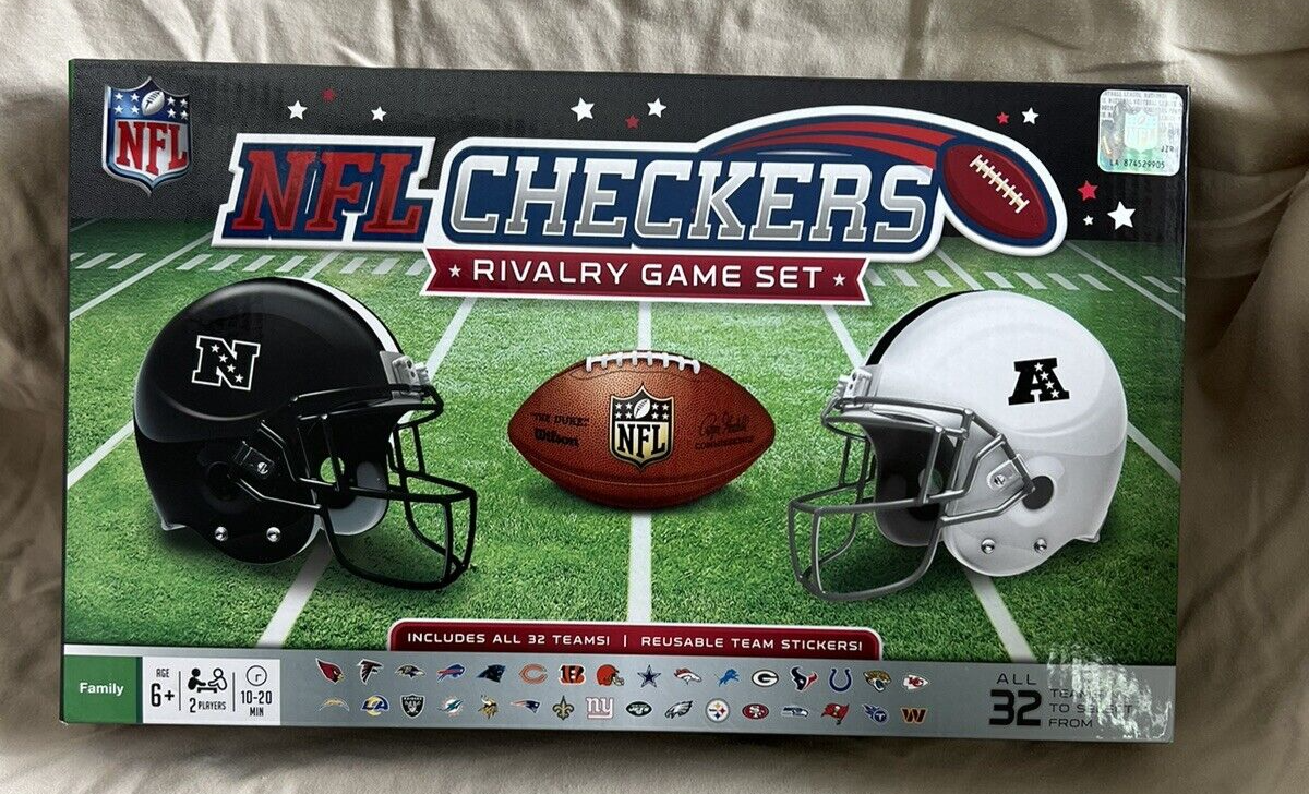 Masterpieces NFL Football Checkers Rivalry Game Set All 32 Teams ...