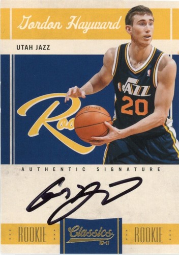 2010-11 Classics GORDON HAYWARD RC SP /449 Rookie On Card Auto ...