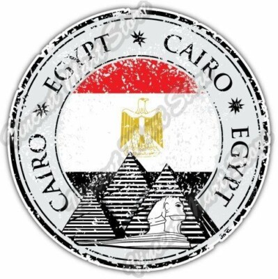 Cairo Egypt Country Flag Stamp Car Bumper Window Vinyl Sticker Decal 4. ...