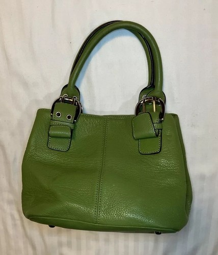 Tignanello Perfect 10 Small Leather French Tote Handbag Purse Green | eBay