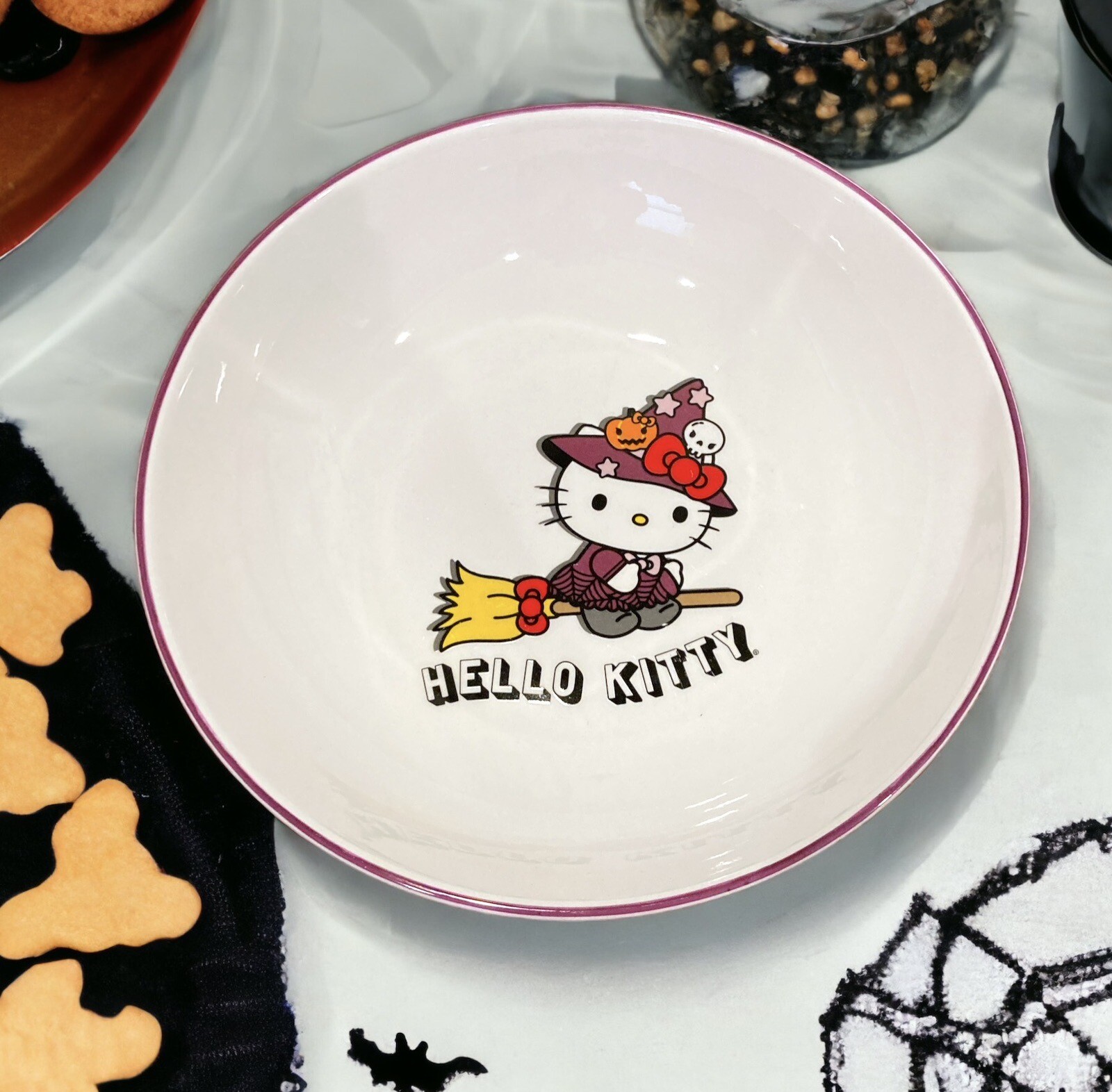 Hello Kitty Sanrio 9" Halloween Witch on Broom Candy/Pasta Bowl New ...