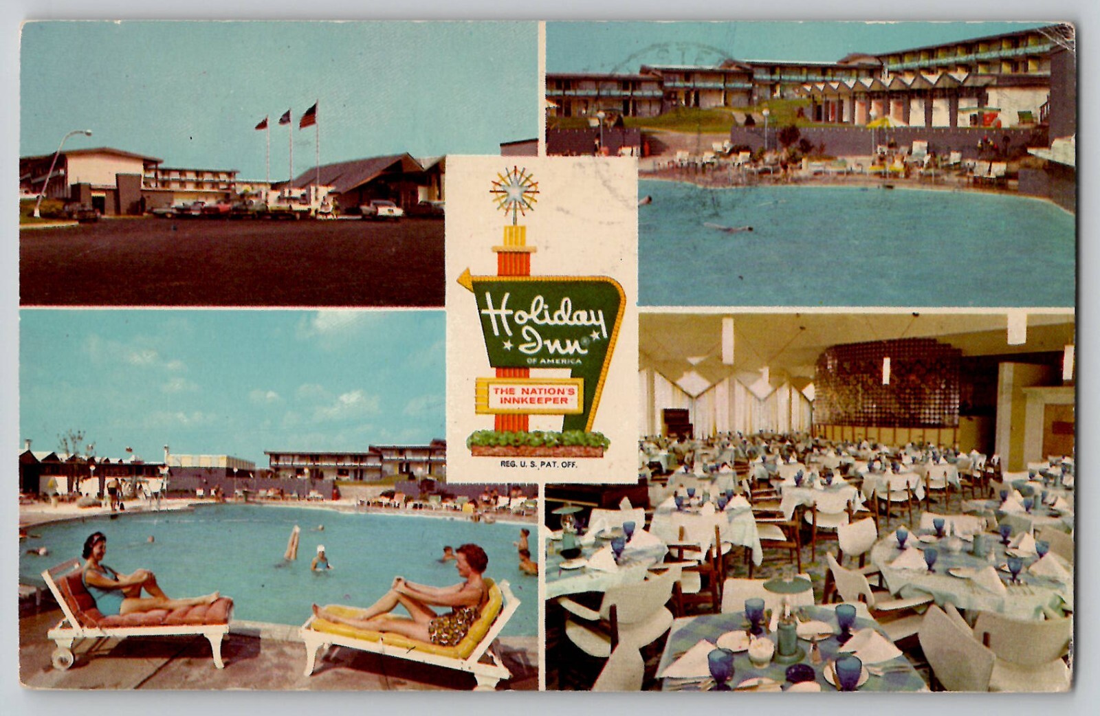 1969 Holiday Inn Rochester NY Multiview Chrome Postcard Pool Restaurant ...