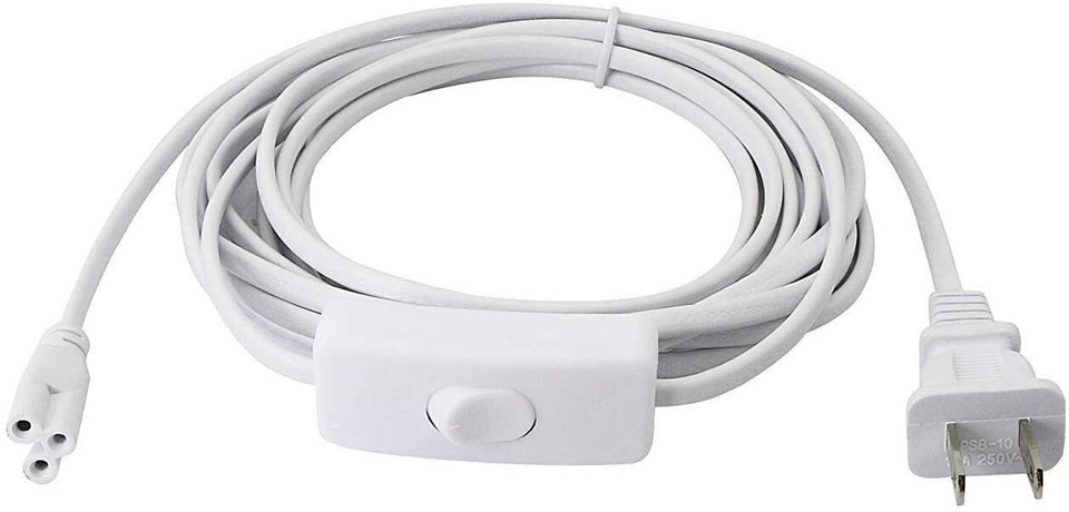 3PCS 5FT POWER CABLE With Switch For PC T8 T5 Integrated LED Tube Light ...