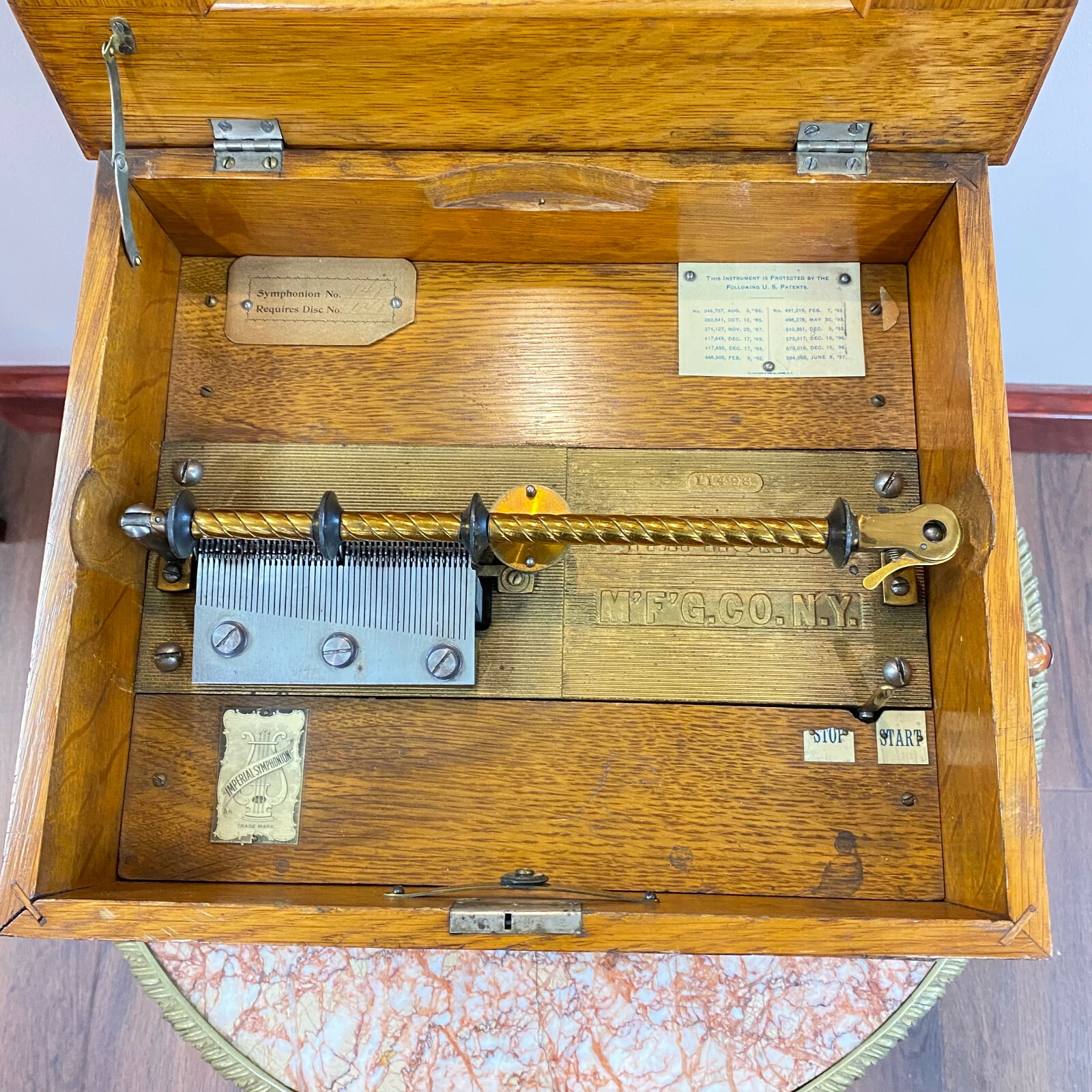 c182 Antique 1900's Symphonion Disc Musical Box Working Condition ...