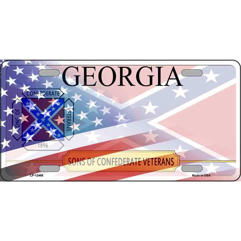 Georgia with American Flag Novelty Metal License Plate Tag LP-12466 | eBay
