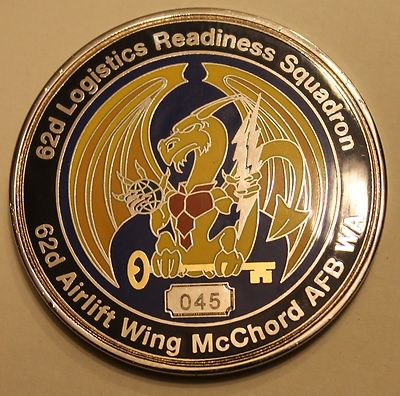 62d Logistics Readiness Squadron serial #45 Air Force Challenge Coin | eBay