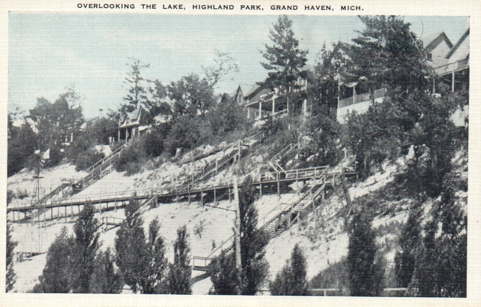 Overlooking the Lake in Highland Park Grand Haven Michigan MI Postcard ...