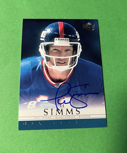 PHIL SIMMS AUTOGRAPH - 2000 UPPER DECK NFL LEGENDS - NEW YORK FOOTBALL ...