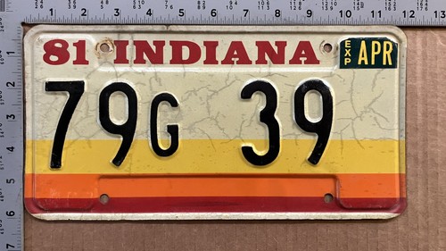 1981 Indiana license plate 79G 39 Tippecanoe Ford Chevy Dodge 19341 | eBay