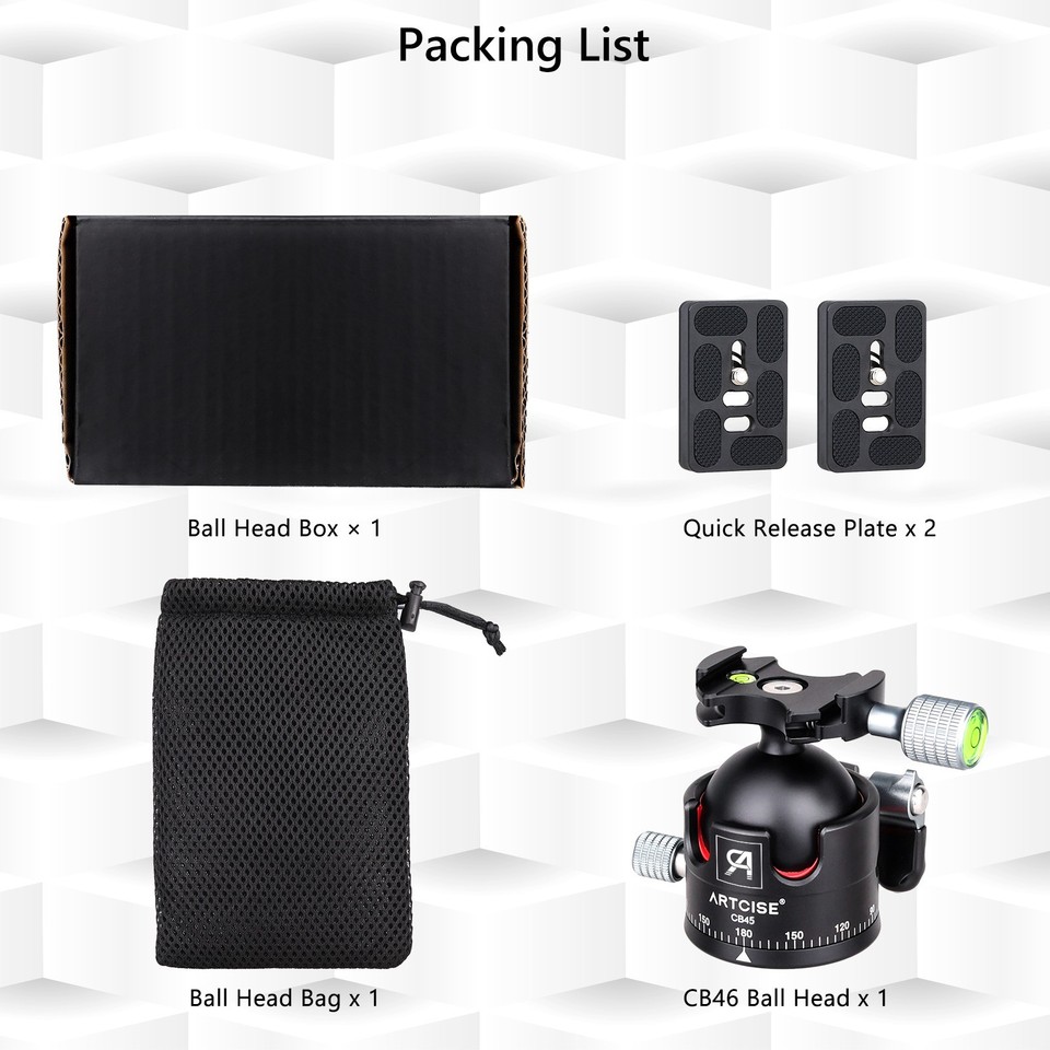 Low Profile Ball Head Heavy Duty Camera Tripod Ball Head 45mm Tripod ...
