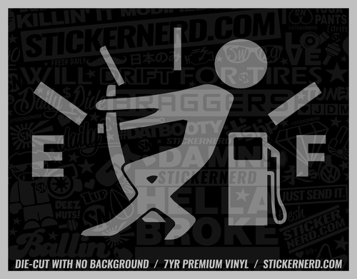 Fuel Gauge Empty Sticker - Car Decals - Funny Window Decal JDM KDM Gas ...