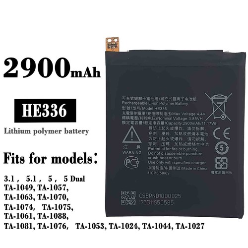 Battery HE336 For Nokia 3.1 5.1 TA-1074 TA-1075 TA-1063 TA-1061 TA-1088 ...
