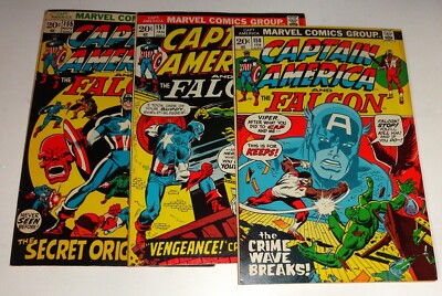 CAPTAIN AMERICA & FALCON #155,157,158 F/VF FIRST VIPER 1972/73 | eBay