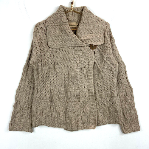 Blarney Pancho Button Women's Merino Wool Knit Grandma Sweater Medium ...