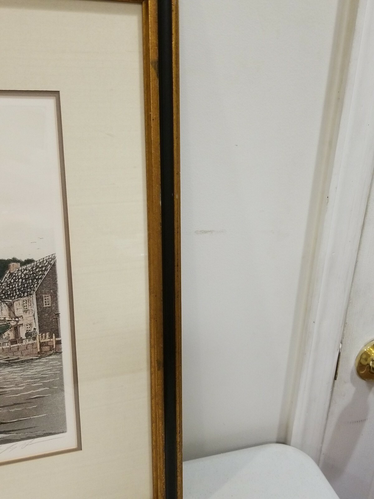 Pre-Owned 1981 Signed THE LOOKOUT by Alan Jay Gaines Print. Framed 21 1 ...