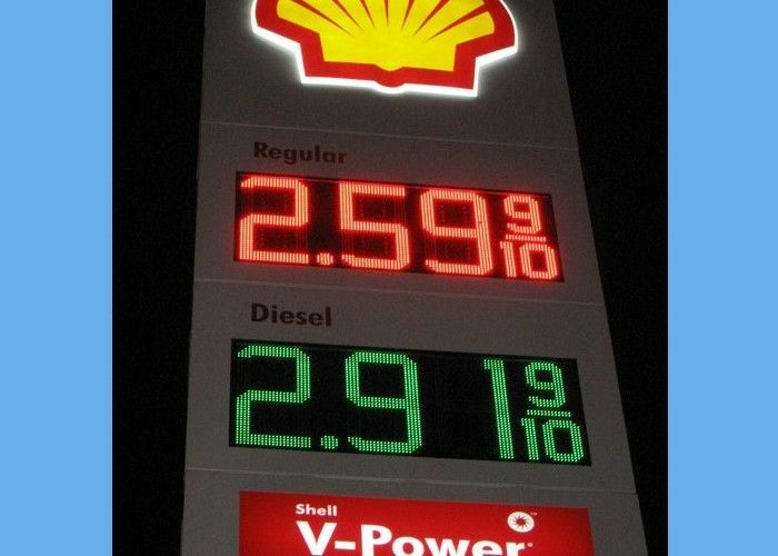 20" Regular LED Gas Station Electronic Fuel Price Sign Red Color Remote ...
