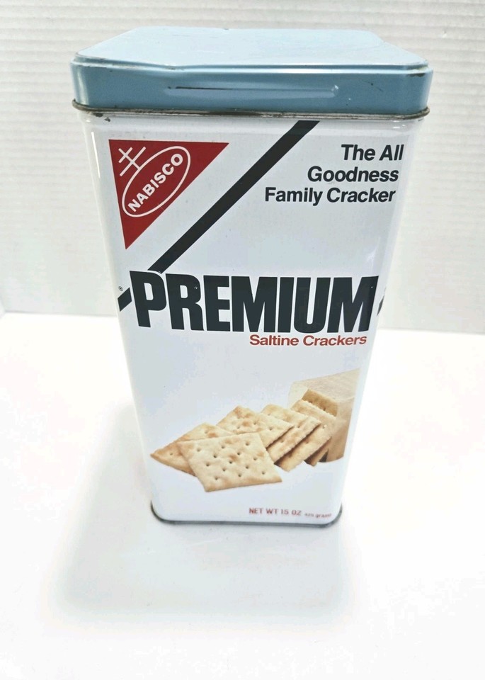 Vintage Nabisco Premium Saltine Crackers 15 oz Metal Tin Container 1978 ...