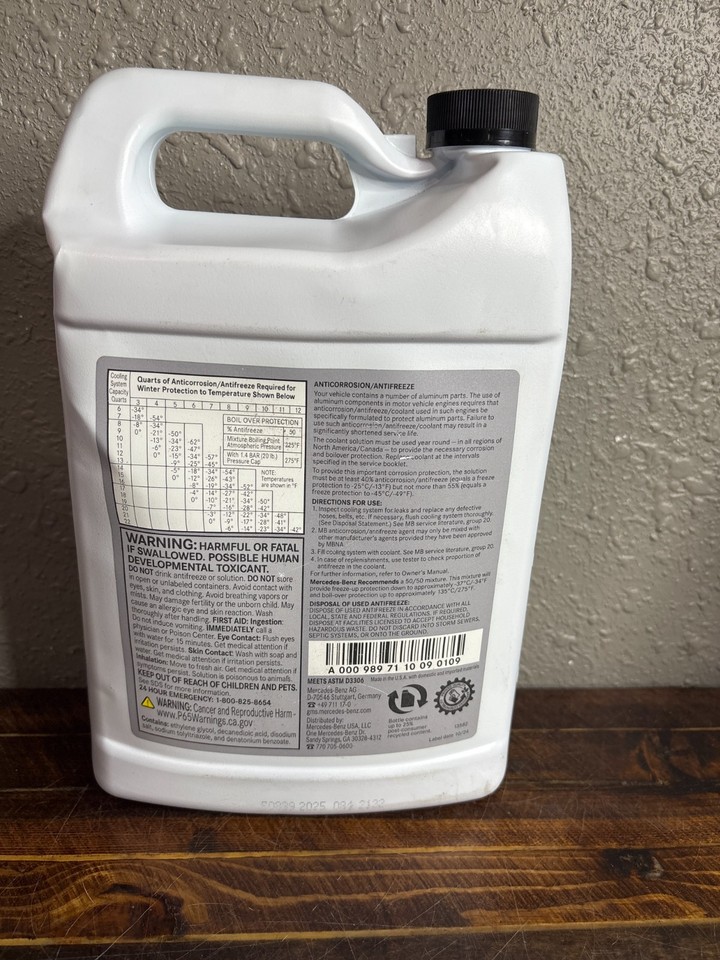Genuine Mercedes-Benz MB 325.6 Antifreeze Coolant 1 Gal | eBay