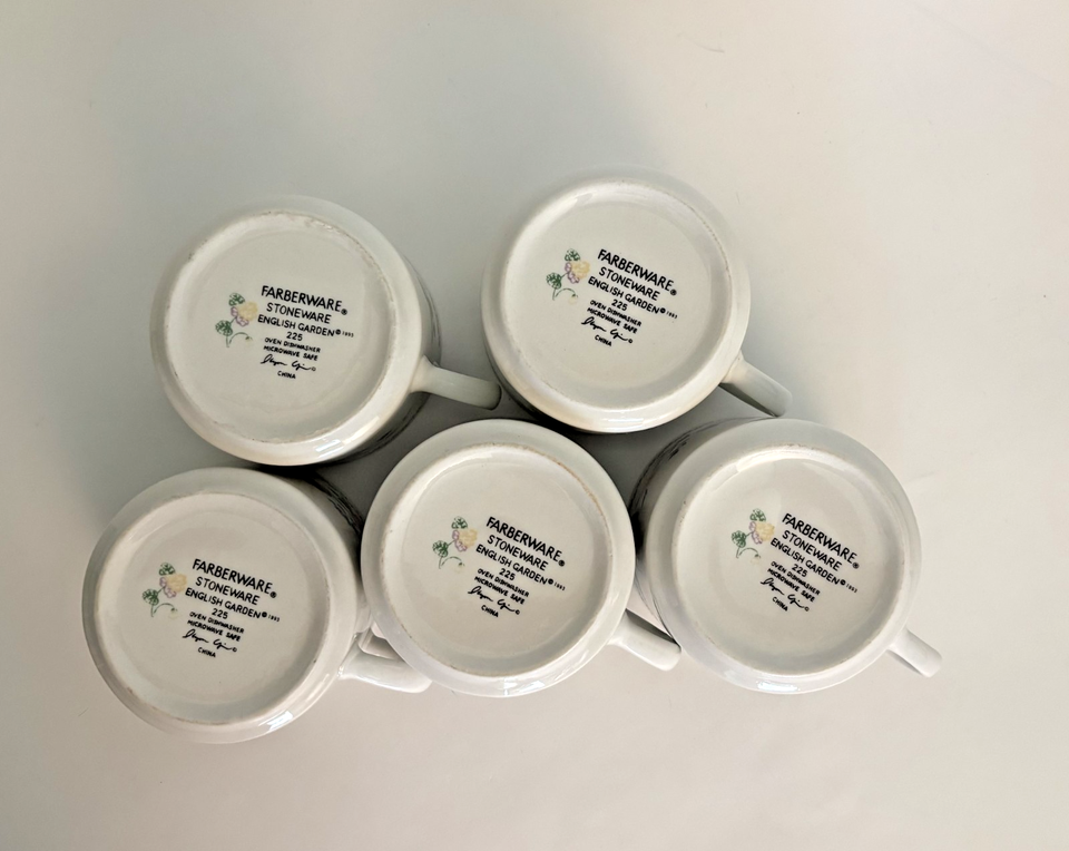 FARBERWARE STONEWARE – 5 CUPS – 8 OZ - IN ENGLISH GARDEN PATTERN | eBay