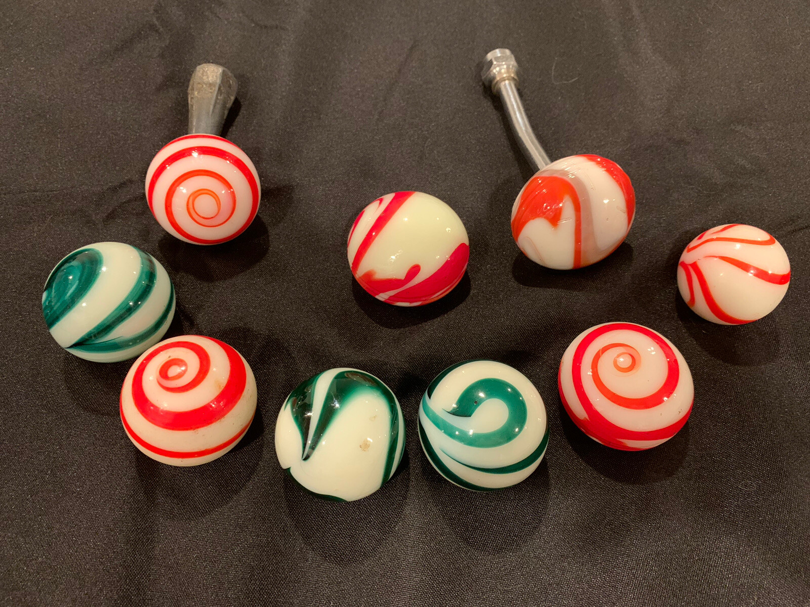 Uranium Glass Akro Agate/Houze Rat Rod Gear Shift Knob Collection Glow ...